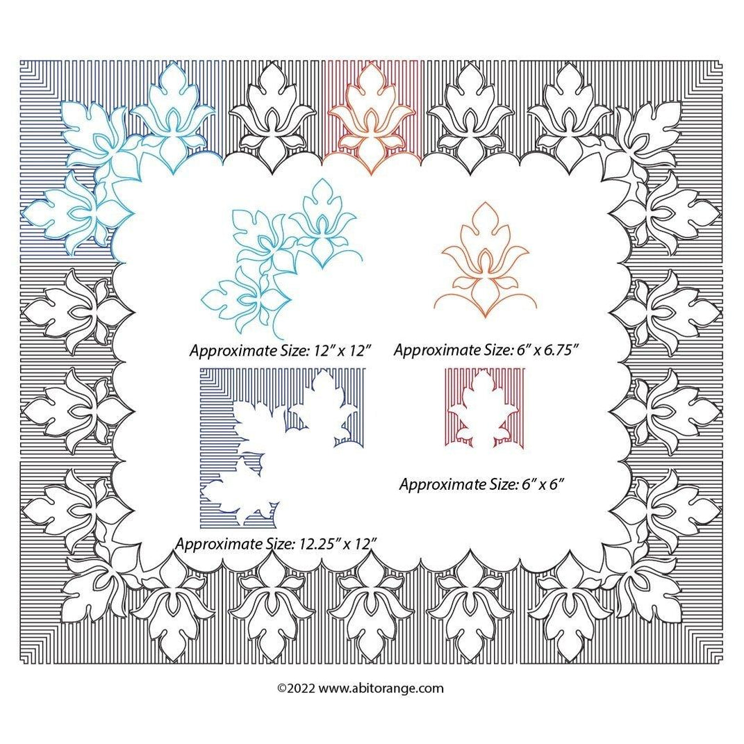 Iris Mandala Border Corner with Piano Keys — A Bit Orange