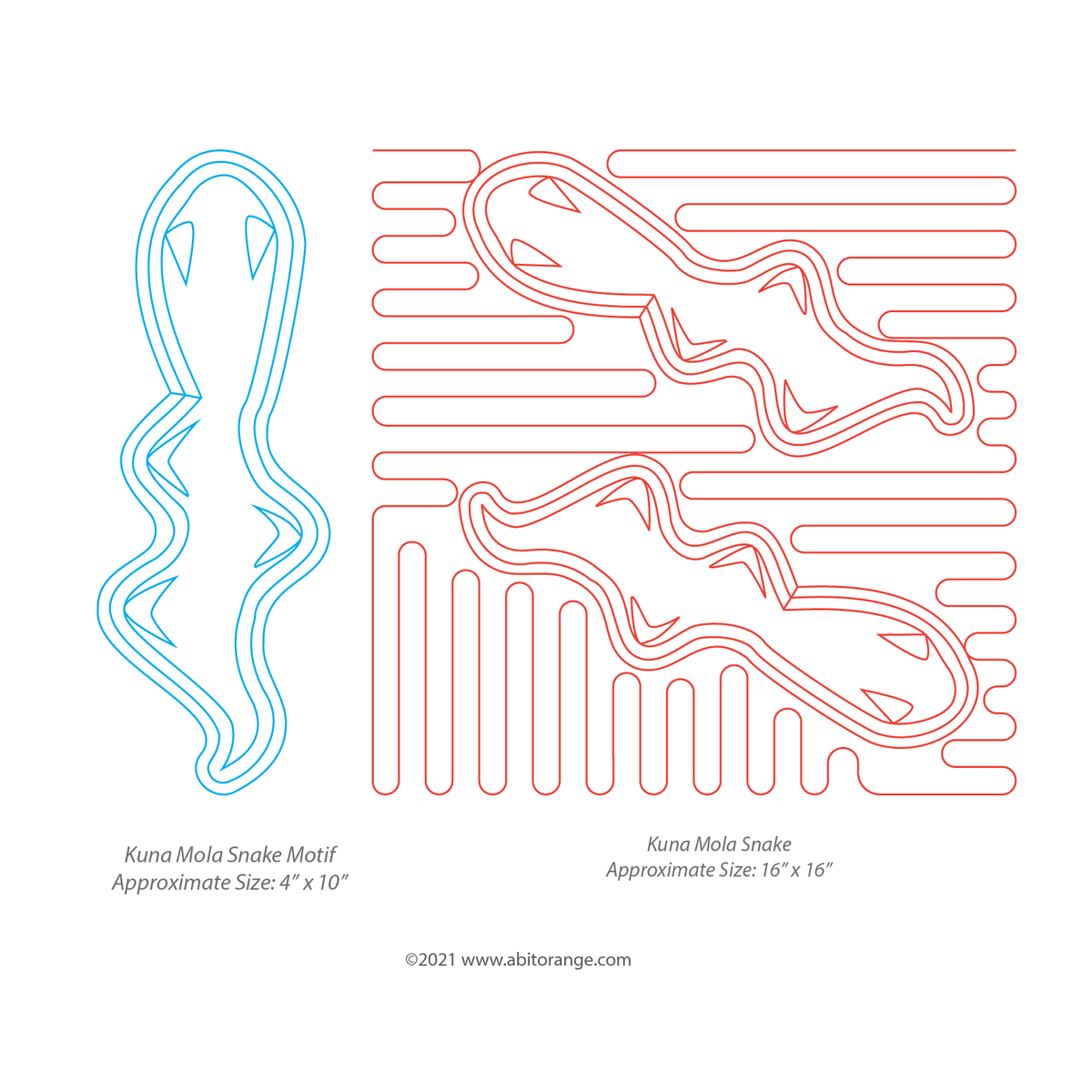Kuna Mola Snake (2 Designs) — A Bit Orange