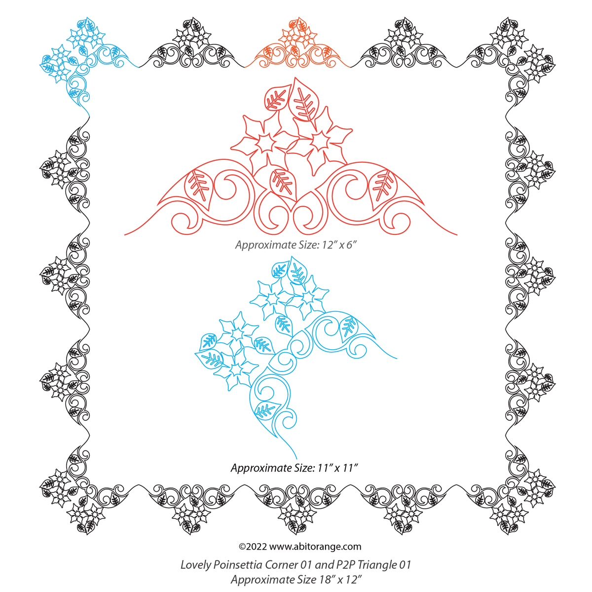 Lovely Poinsettia E2E Digital Quilting Design/Pattern for longarm machines — A Bit Orange