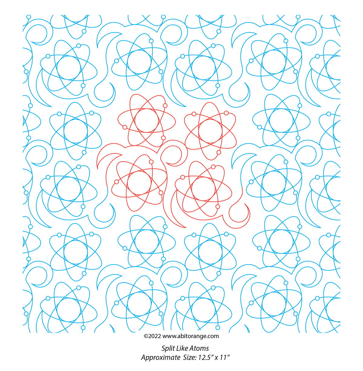 Split Like Atoms - E2E scientific/school theme digital quilt pattern ...