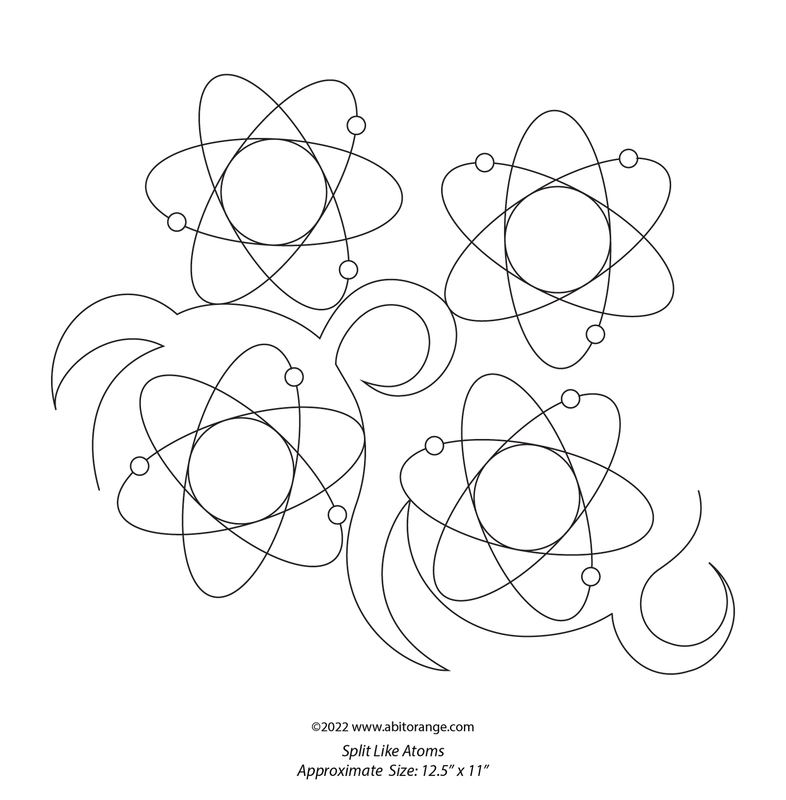 Split Like Atoms - E2E scientific/school theme digital quilt pattern ...